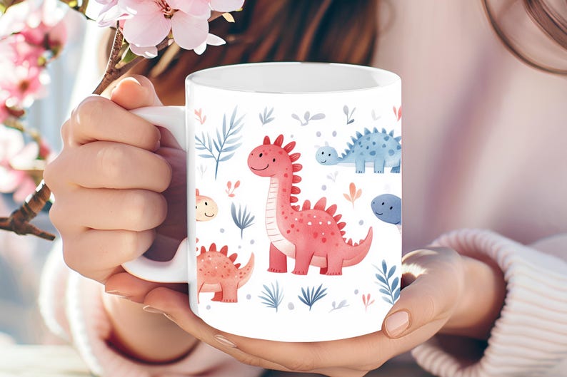 Personalized Dinosaur Mug, Cute Dino Coffee Cup, Kids Gift - Etsy UK