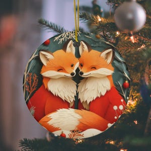 Christmas Fox Ornament: Whimsical Holiday Decoration - Etsy