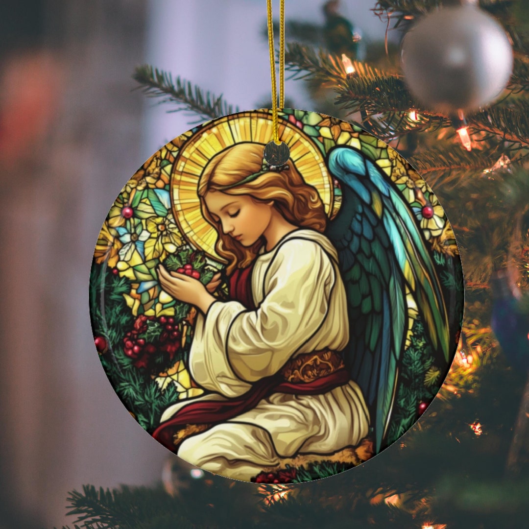 Ceramic Christmas Angel Ornament, Holiday Decor - Etsy
