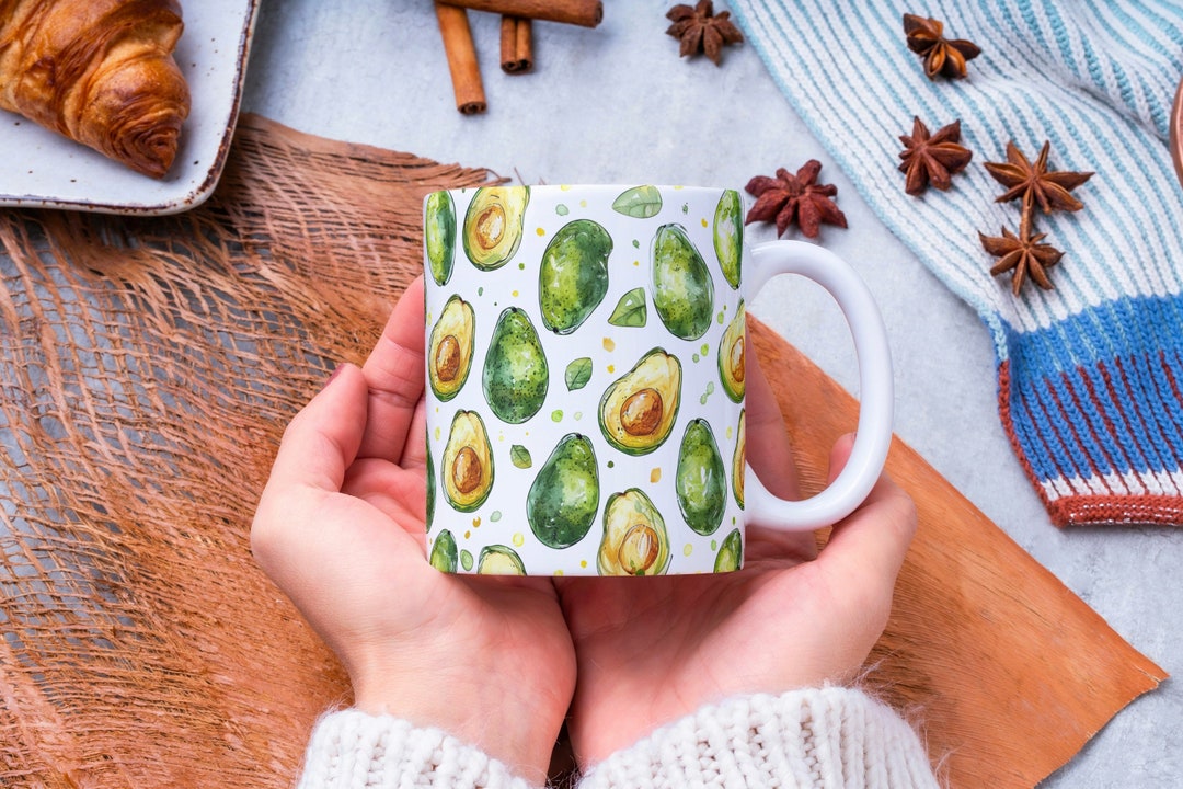 Personalized Avocado Mug: Vivid Colors, Custom Coffee Mug - Etsy