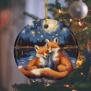 Christmas Fox Ornament, Fox Lover Gift, Christmas Decoration, Christmas ...
