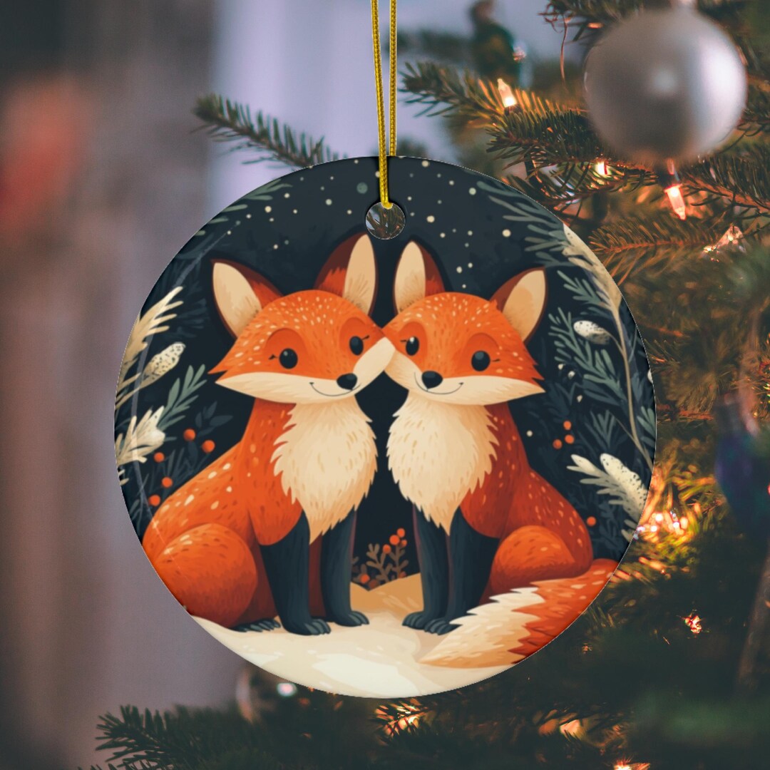 Christmas Fox Ornament, Holiday Decoration, Fox Lover Gift - Etsy