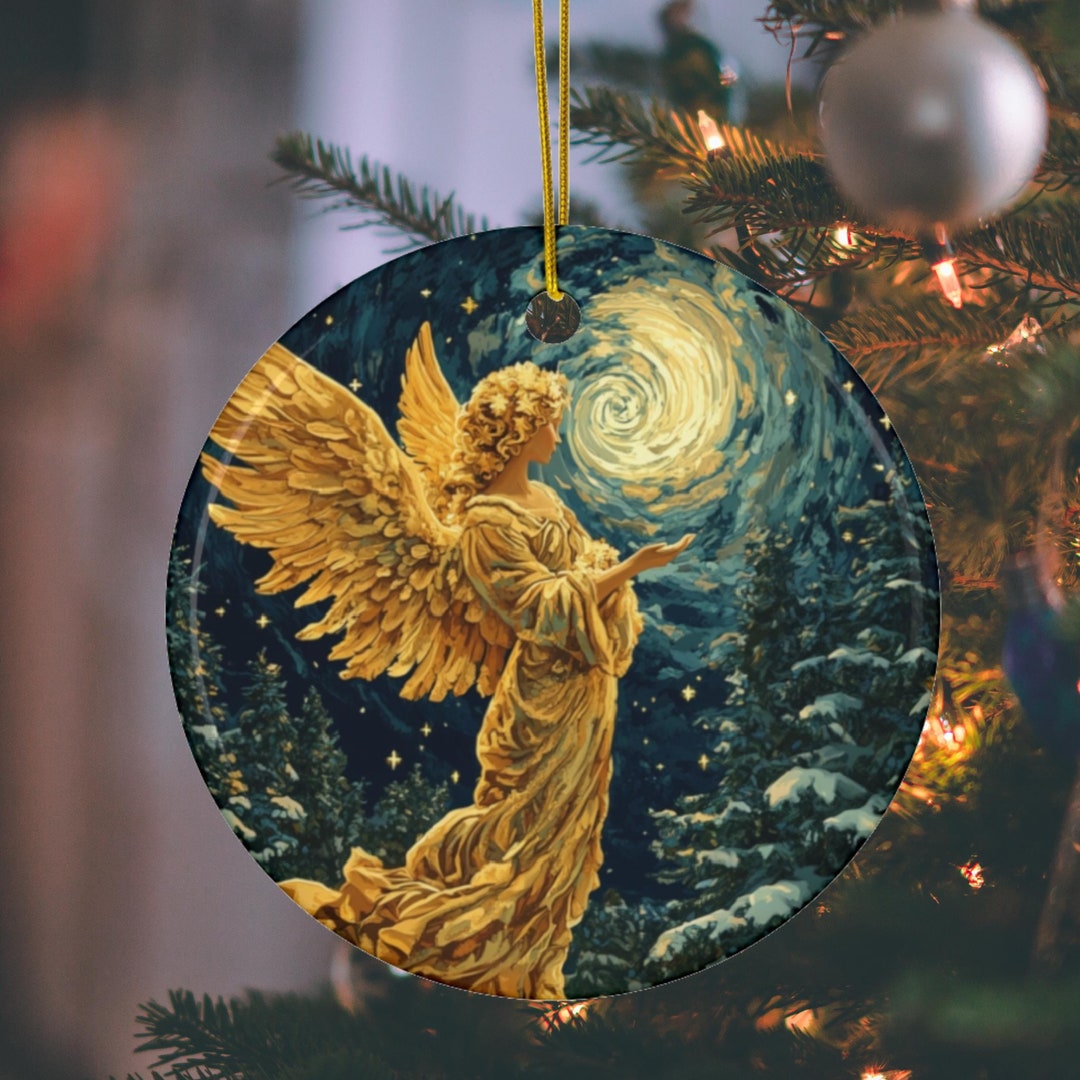 Ceramic Christmas Angel Ornament, Holiday Decor - Etsy