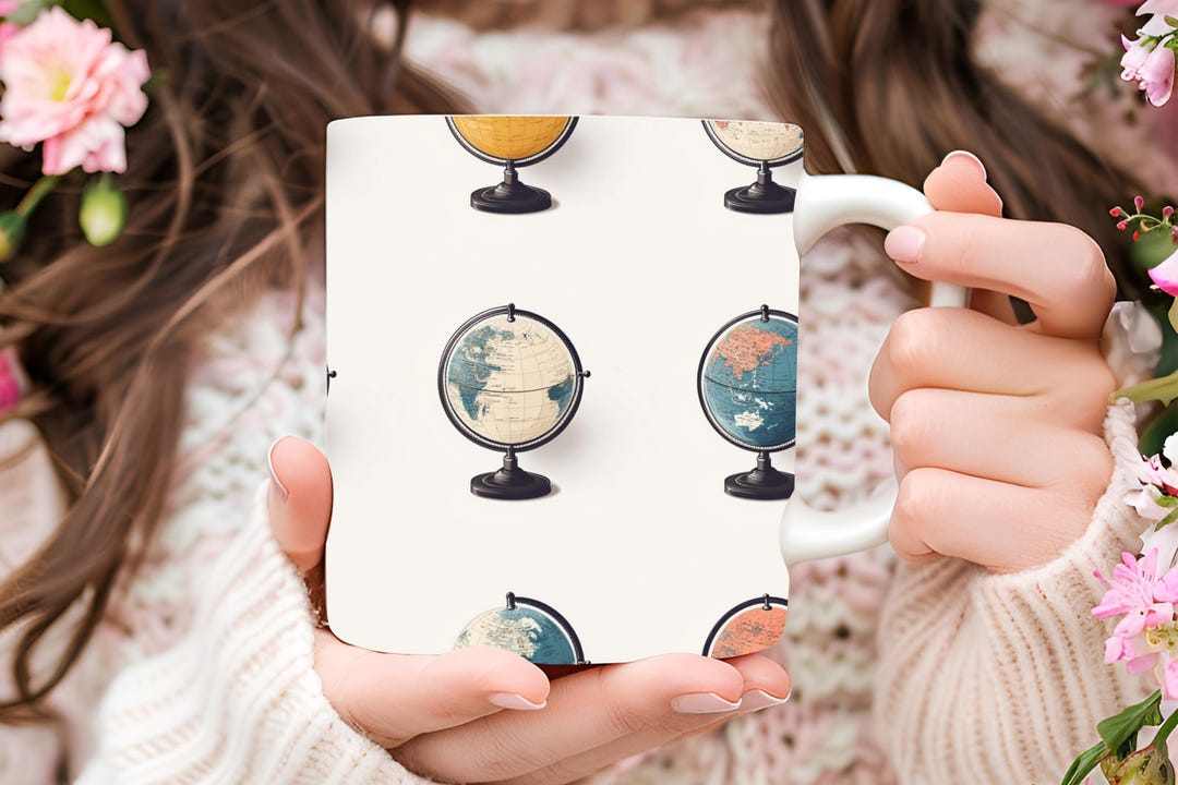 Personalized World Globe Mug, World Globe Lover Mug, World Globe Coffee ...