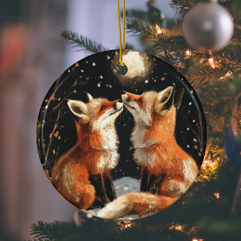 Christmas Fox Ornament, Fox Lover Gift, Christmas Decoration, Christmas ...