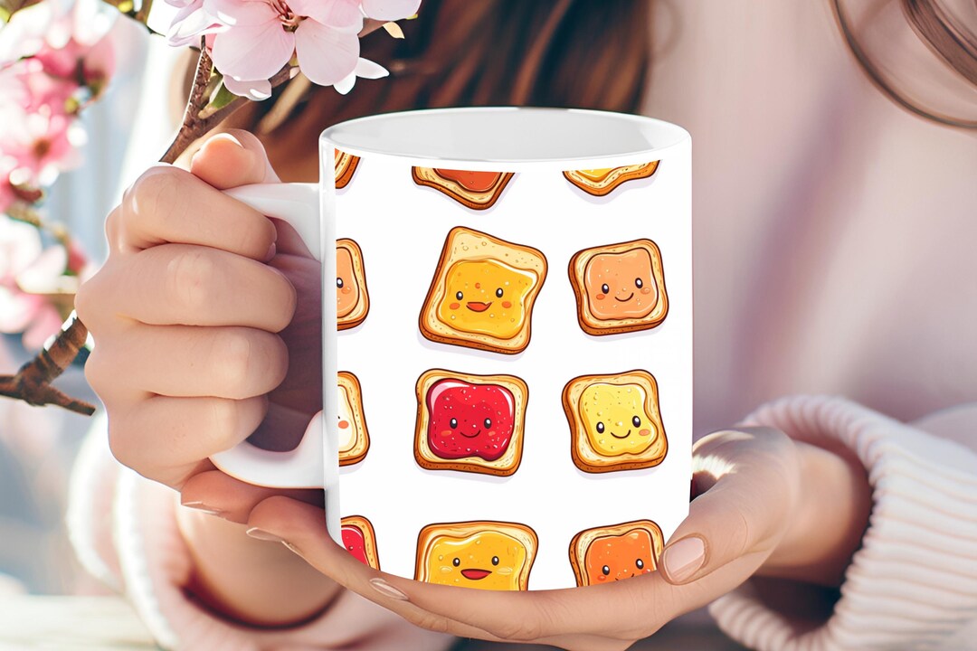 Personalized Kawaii Toast Mug, Toast Coffee Mug, Toast Lover Gift, Gift ...