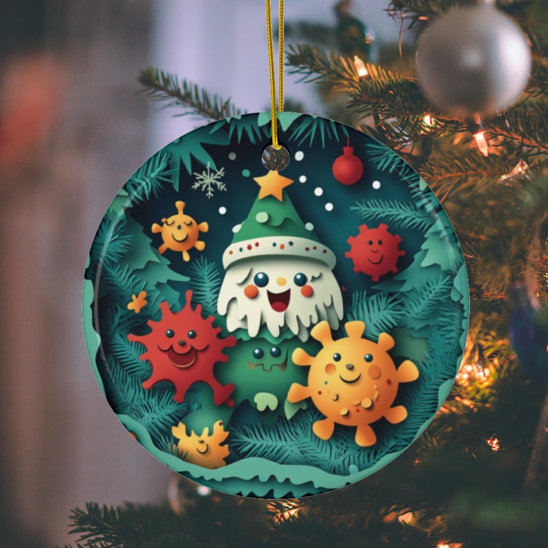 Christmas Microbe Ornament, Microbiology Lover Gift, Christmas ...