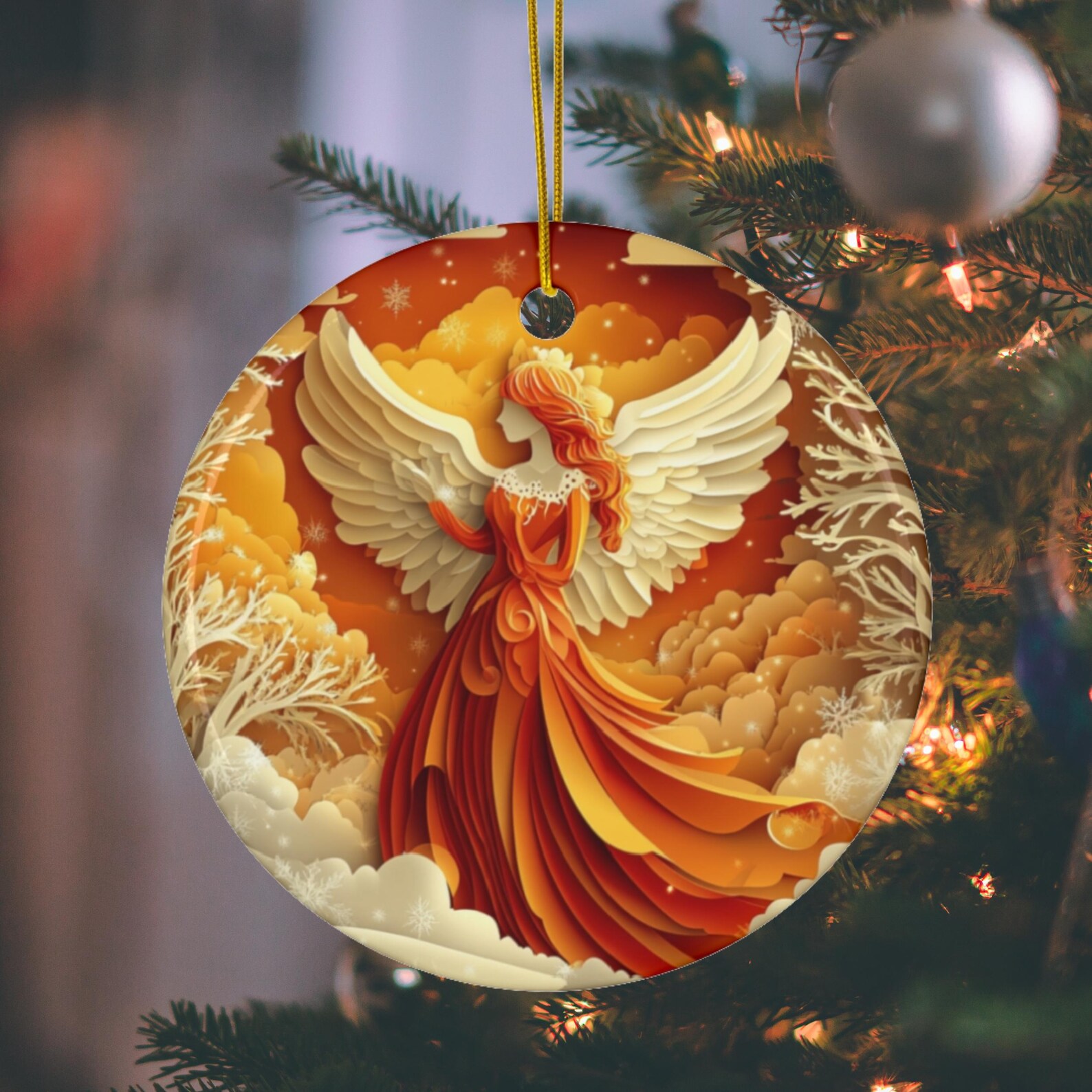 Christmas Angel Ornament: Ceramic Holiday Decoration - Etsy