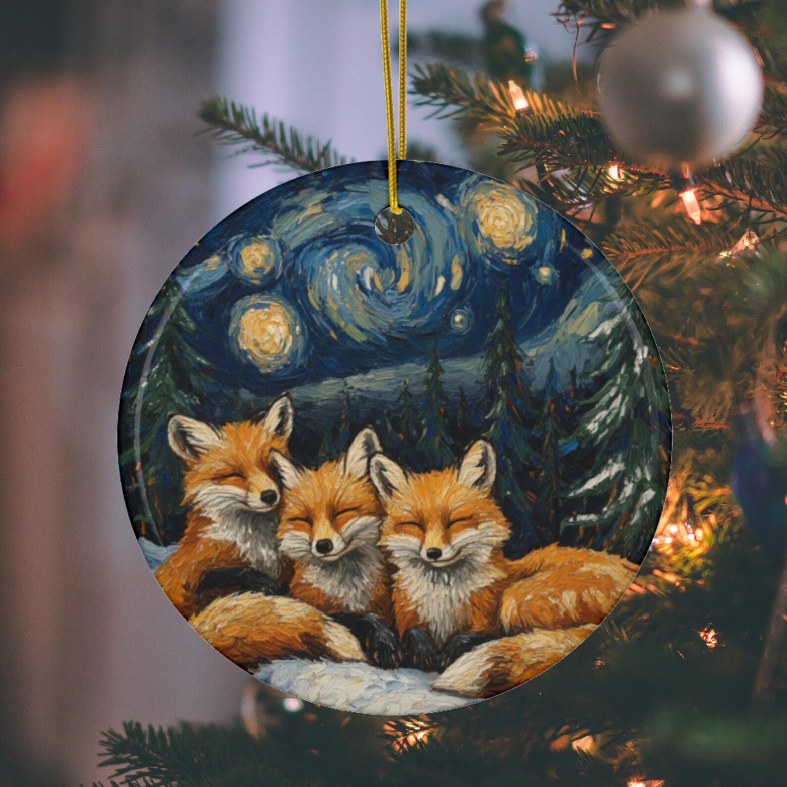 Christmas Fox Ornament, Fox Lover Gift, Christmas Decoration, Christmas ...