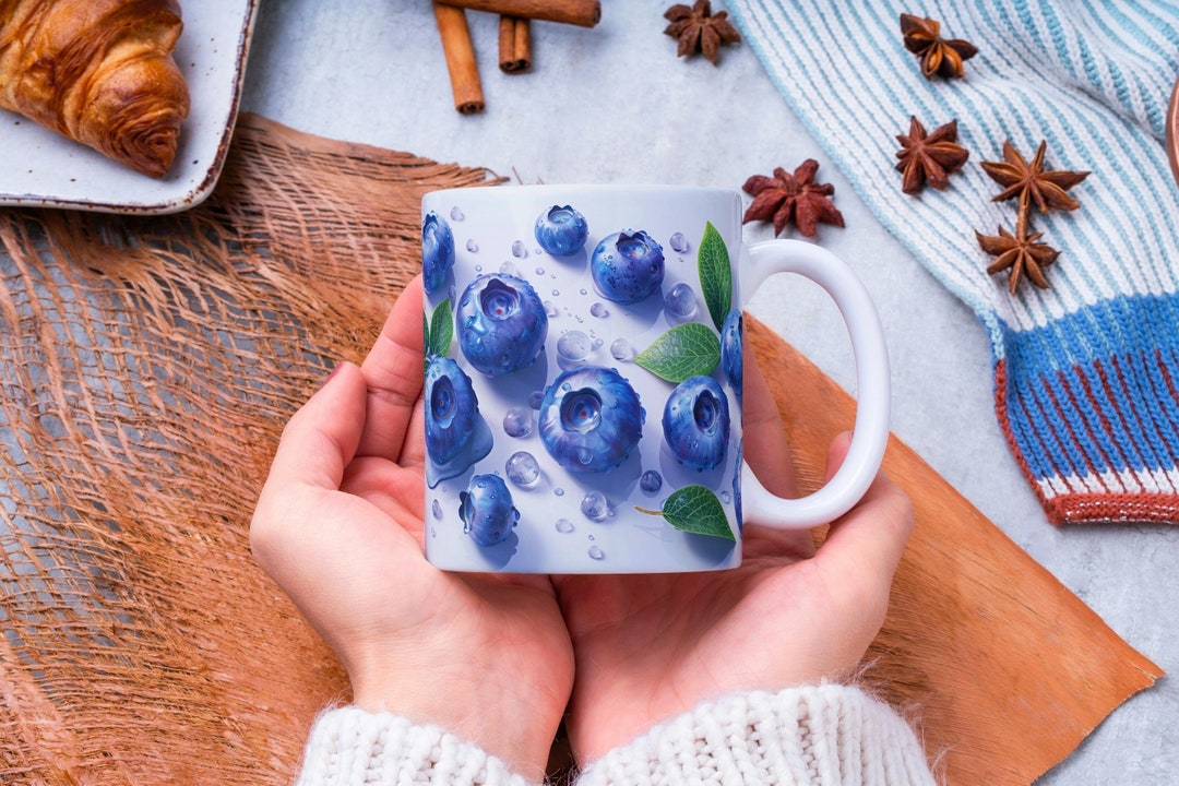 Personalized Blueberry Mug, Blueberry Lover Mug, Blueberry Coffee Mug ...