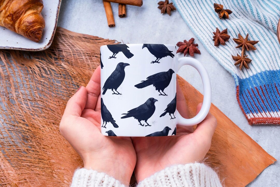Personalized Crow Coffee Mug: Halloween Bird Lover Gift - Etsy