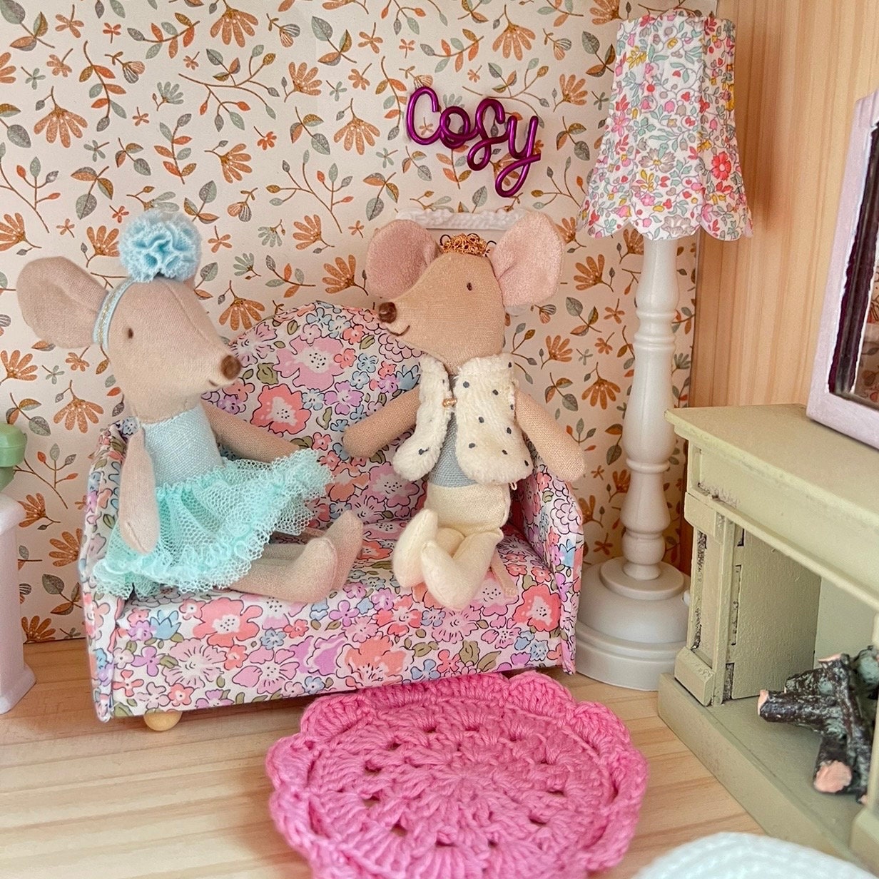 Miniature Sofa Michelle Liberty Print Dollhouse Maileg 12th Scale - Etsy