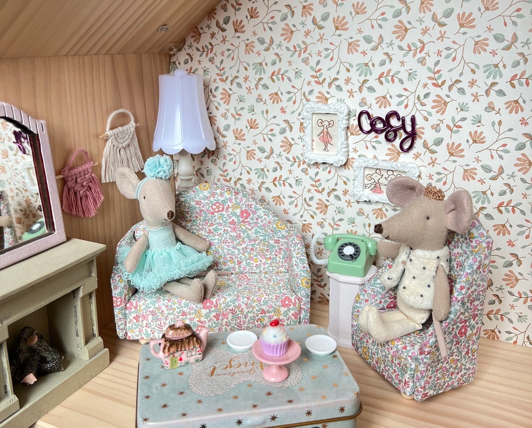 Miniature Sofa - Katie & Millie Liberty Print - Maileg - Dollhouse ...