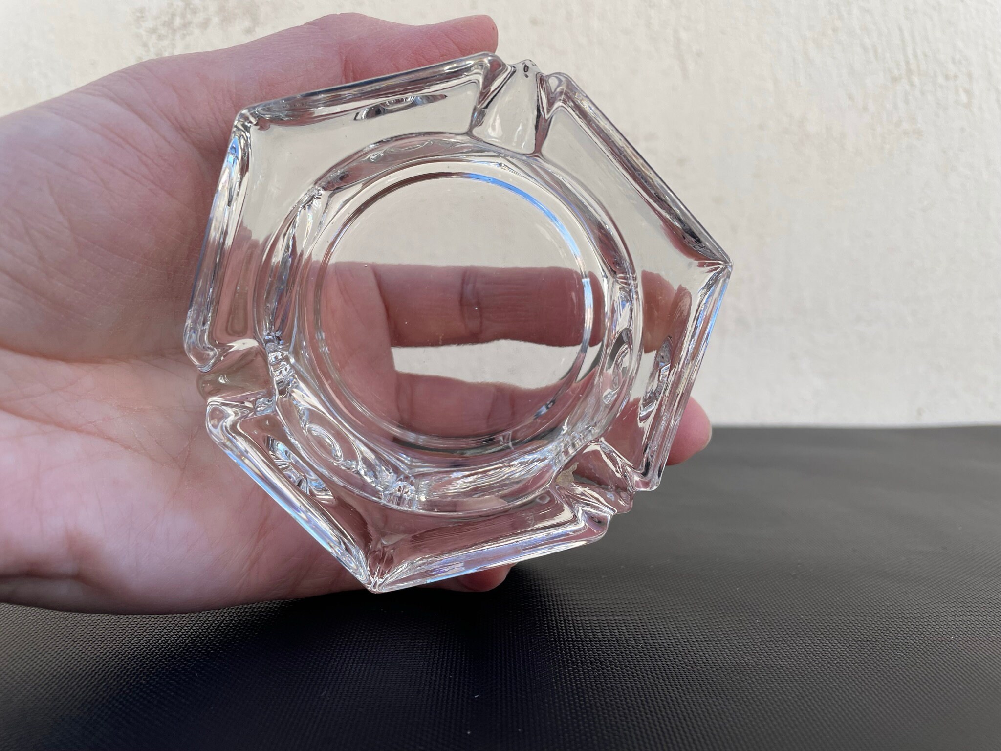Vintage Glass Ashtray Hexagonal - Etsy