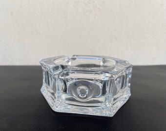 Vintage MCM Clear Glass Bubble/pebble Ashtray Square Shape Mod/retro ...