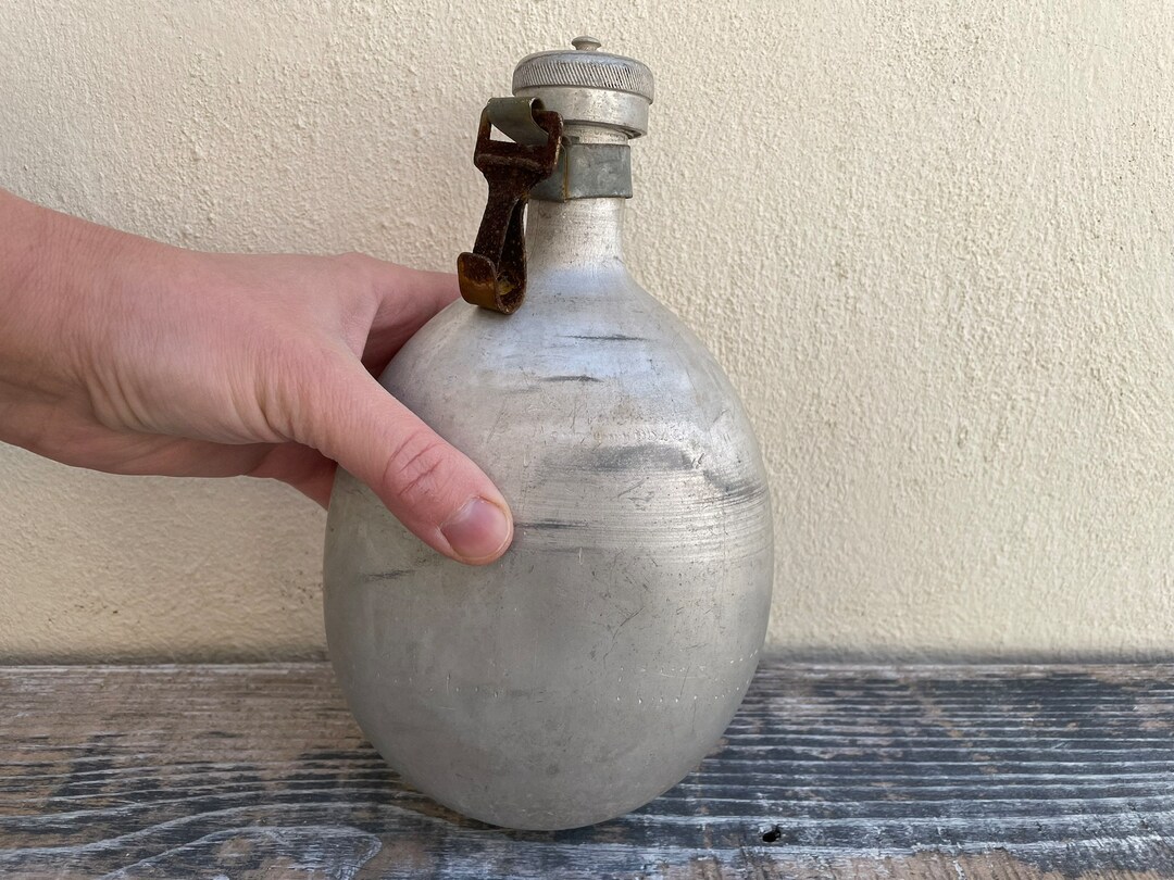Оld Aluminum Drinking Flask 1 Liter. Water Canteen - Etsy