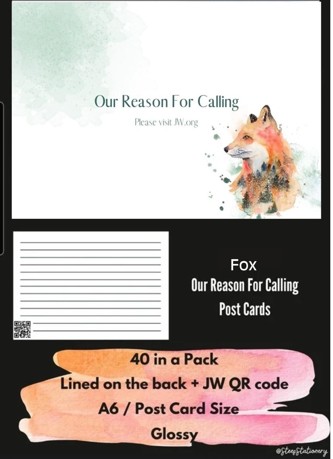 40 JW Fox Postcards Letter Writing - Etsy