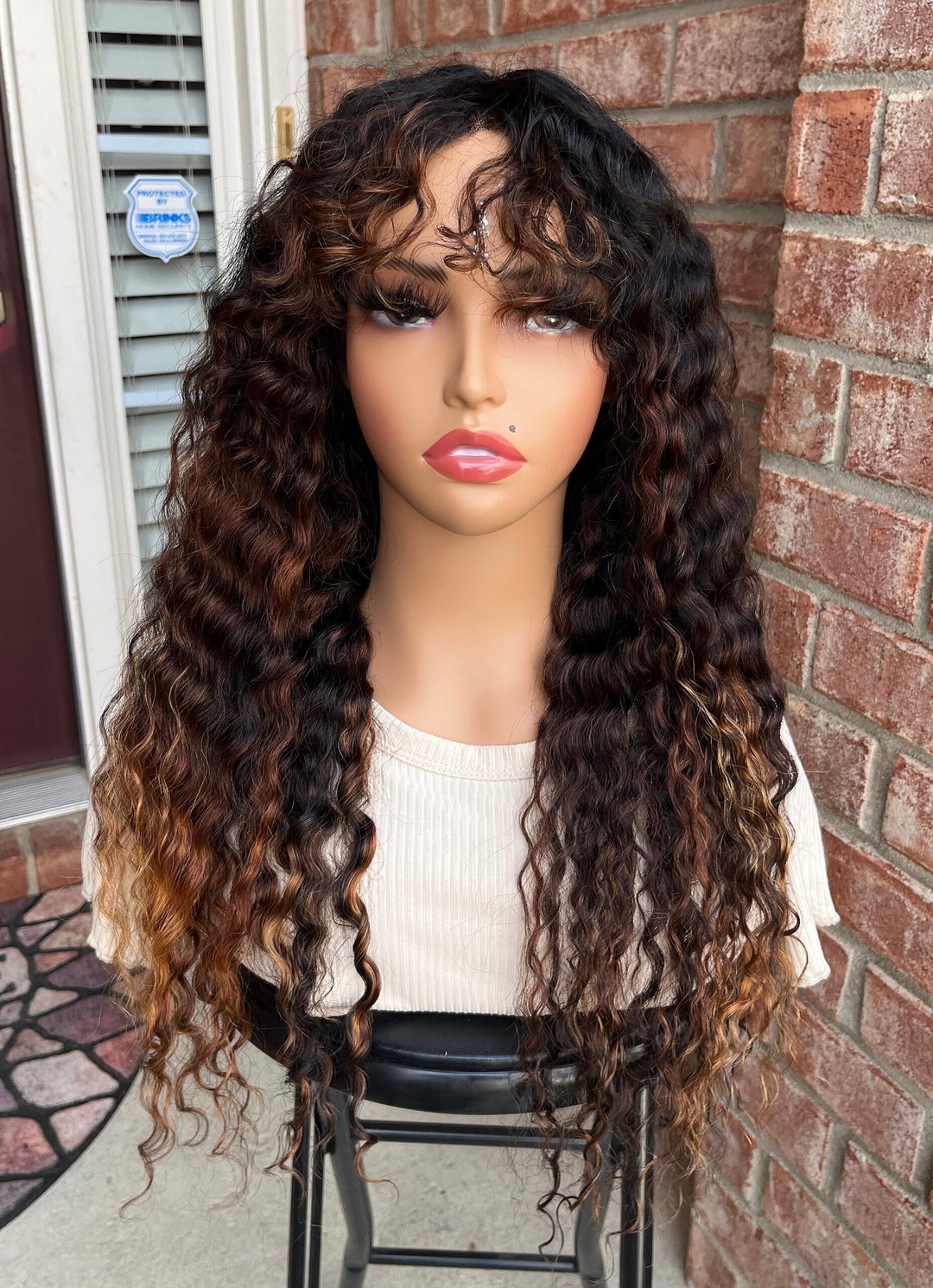 Name - Fantasy, Brazil Curly With Highlights, Curly Frontal Wig With ...