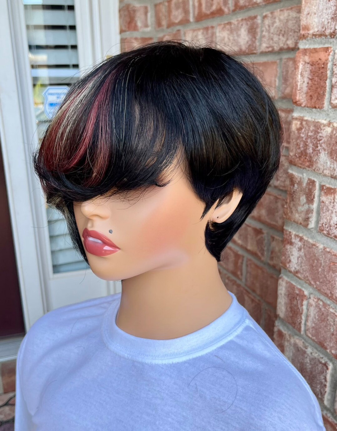 PIXIE CUT, Name - INTUITION, Short Pixie Wig With Multi Colors, Pixie ...
