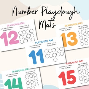 Number Playdough Mats 11-20: Fine Motor Skills Activity (digital ...