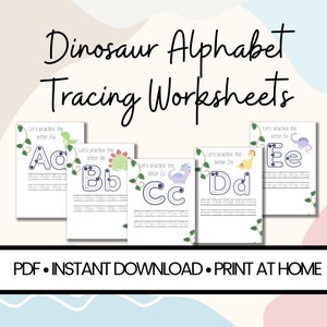 Dinosaur Alphabet Tracing Worksheets Pre-k Activities Tracing Practice ...
