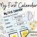 First Calendar Printable Children's Calendar Days of the Week Months of ...
