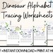 Dinosaur Alphabet Tracing Worksheets Pre-k Activities Tracing Practice ...