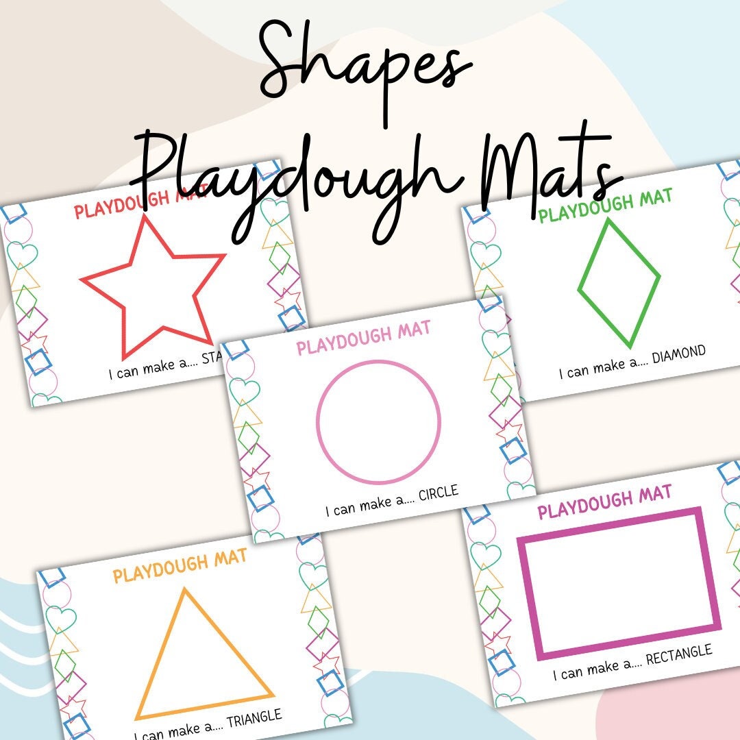 Shape Playdough Mats Fine Motor Skills Play Doh Mat Gift for Toddler ...