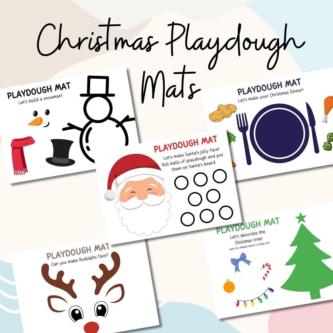 Christmas Playdough Mats // Fine Motor Skills Play Doh Mat Gift for ...