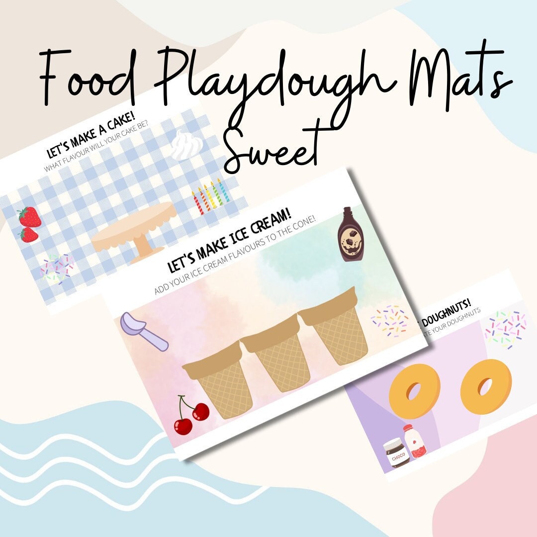 Sweet Food Playdough Mats: Fine Motor Skills Activity (printable) - Etsy