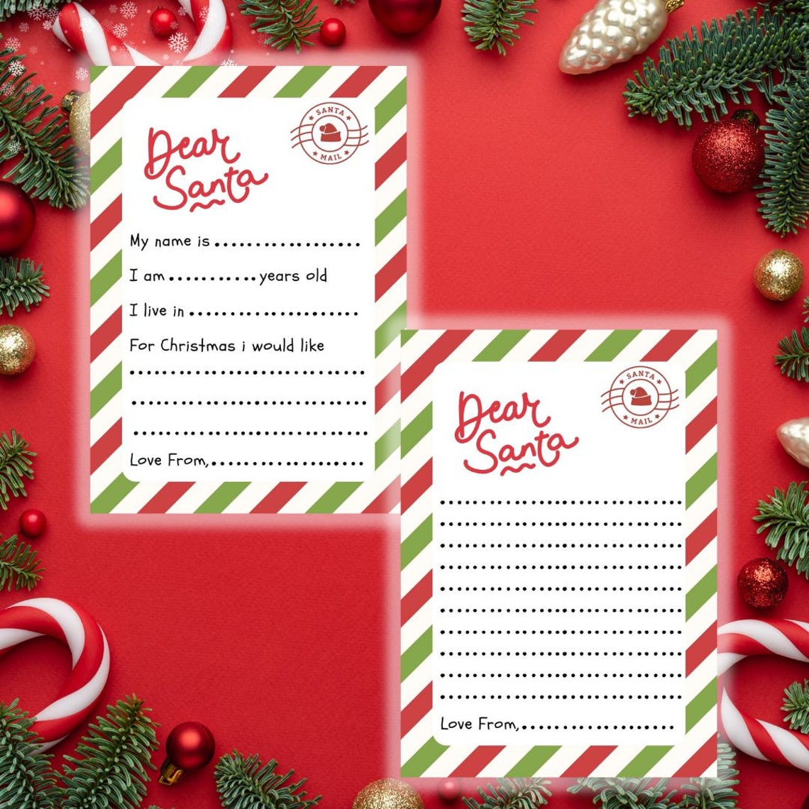 Letter to Santa // Printable Letter Dear Santa Christmas Wish List ...