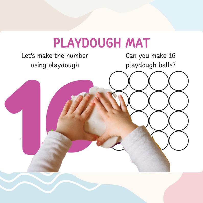 Number Playdough Mats 11-20 // Fine Motor Skills Play Doh Mat Gift for ...