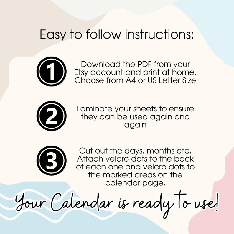 First Calendar - Printable Children's Calendar Days of the Week Months ...