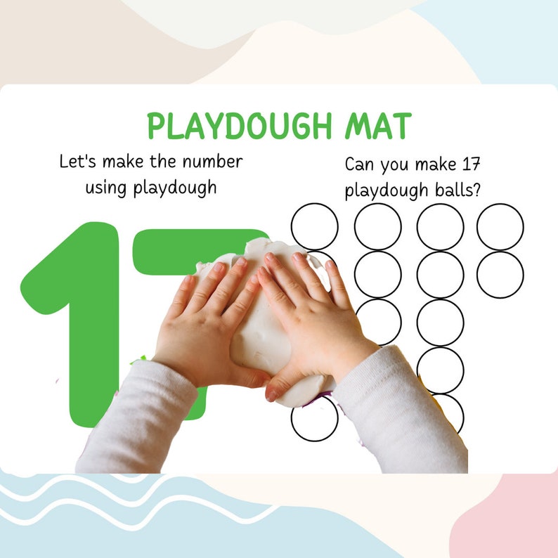 Number Playdough Mats 11-20 // Fine Motor Skills Play Doh Mat Gift for ...