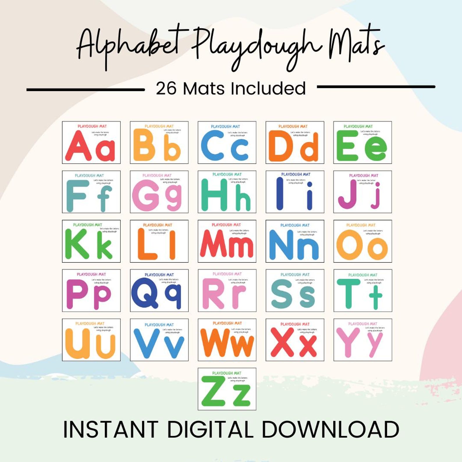 Alphabet Playdough Mats: Fine Motor Skills Activity (digital Download ...