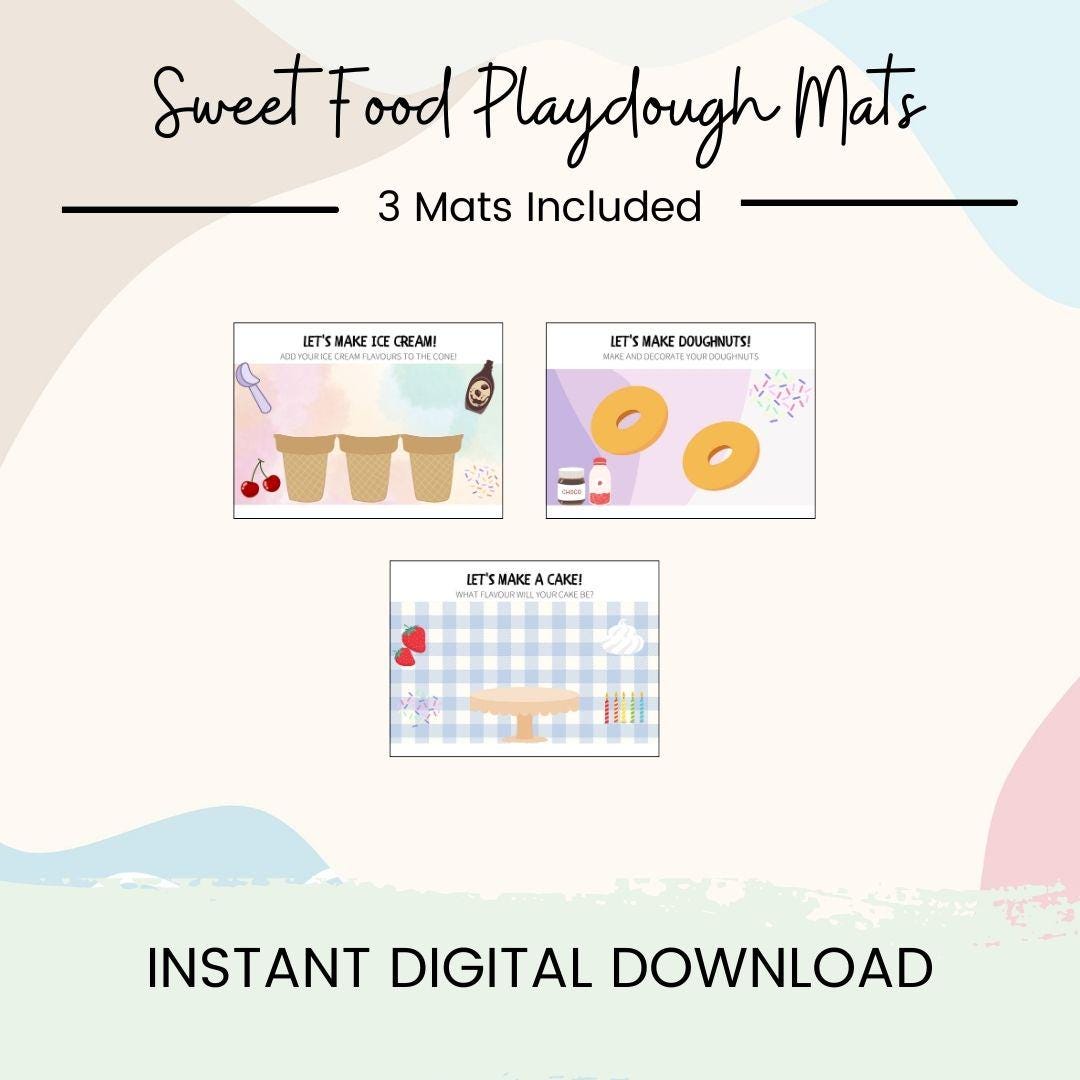 Sweet Food Playdough Mats: Fine Motor Skills Activity (printable) - Etsy