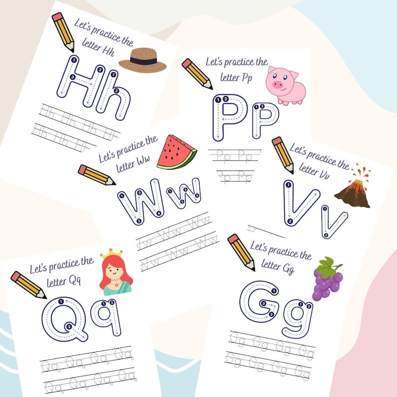 Alphabet Tracing Worksheets Handwriting Practice Pre-k Activities ...