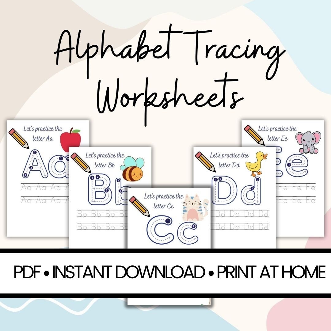 Alphabet Tracing Worksheets Handwriting Practice Pre-k Activities ...