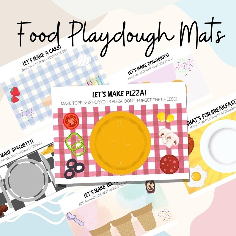Food Playdough Mats Homeschool Fine Motor Skills Play Doh Mat Gift for ...