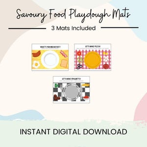 Savoury Food Playdough Mats Fine Motor Skills Play Doh Mat Gift for ...