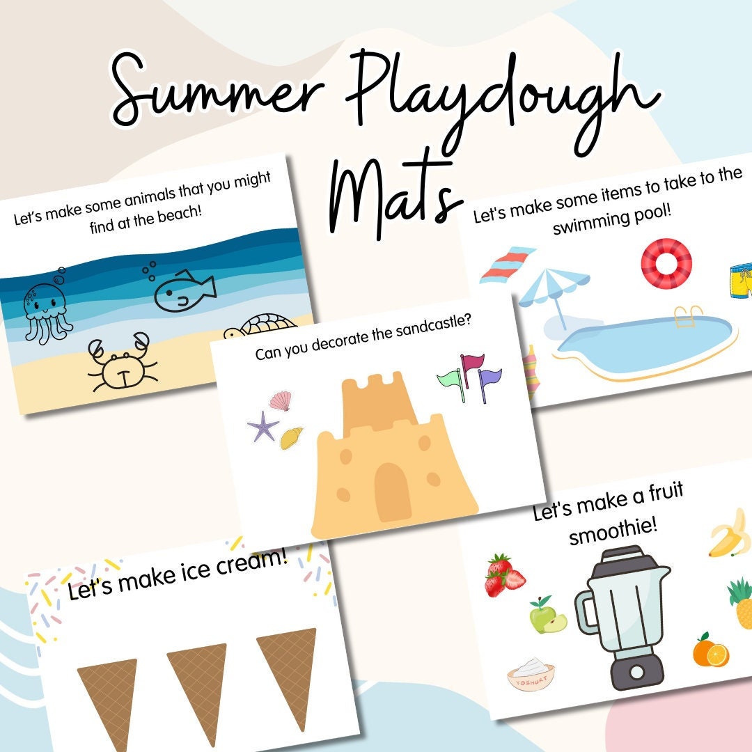 Summer Play Dough Mats - Digital Download, Play Dough Activity ...