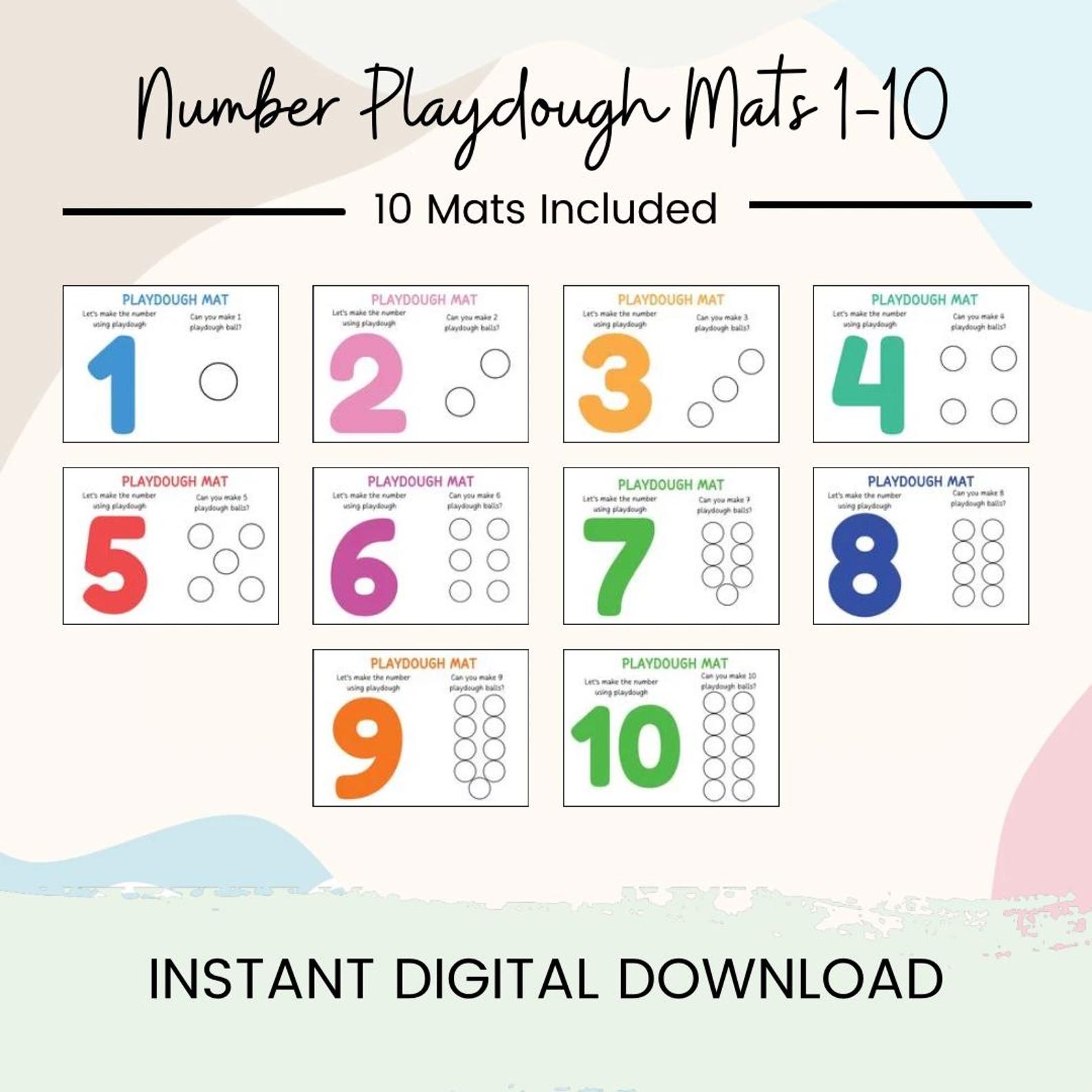 Playdough Number Mats: Fine Motor Skills Activity (digital Download) - Etsy