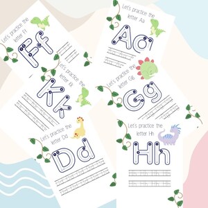 Dinosaur Alphabet Tracing Worksheets Pre-k Activities Tracing Practice ...