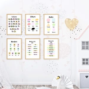 Pastel Learning Posters, Digital Download, Print at Home, Nursery Decor ...