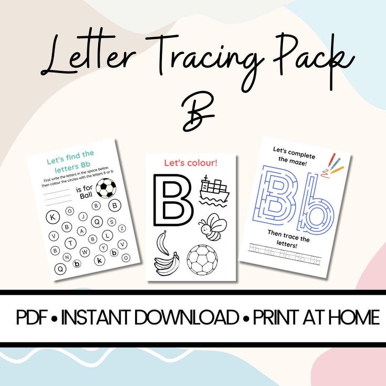 Individual Letter B Pack // Letter Activity Pack, Writing Practice ...
