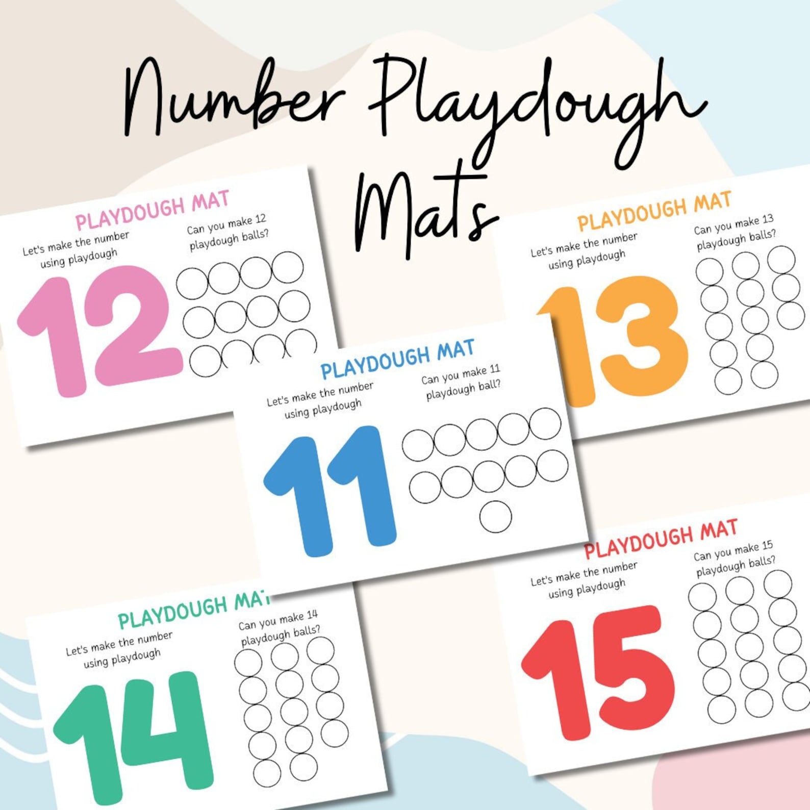 Number Playdough Mats 11-20: Fine Motor Skills Activity (digital ...
