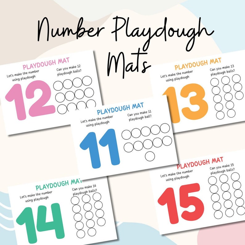 Number Playdough Mats 11-20 // Fine Motor Skills Play Doh Mat Gift for ...