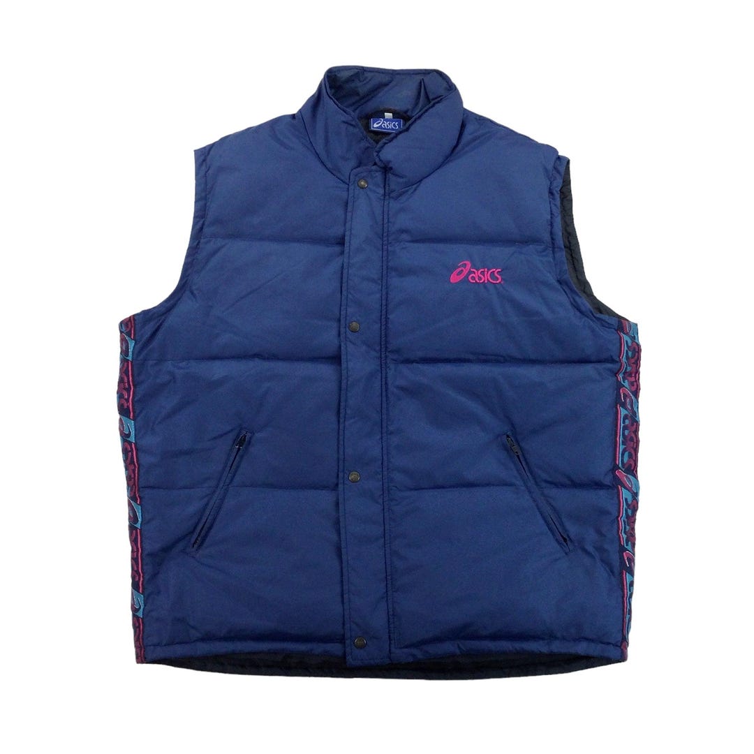 Vintage Asics 90s Puffer Gilet XXL Size Men Waistcoat Male Bodywarmer ...