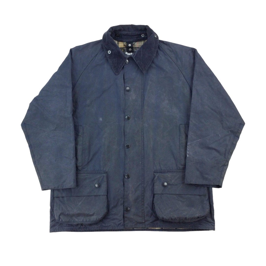 Vintage Barbour Beaufort Wax Jacke - XL Size Men Overcoat Male Jacket ...