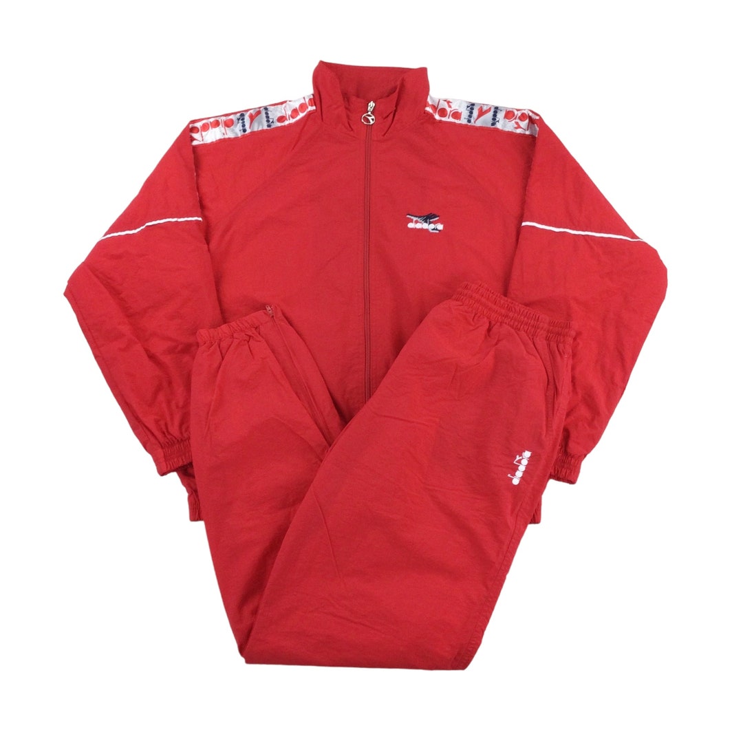 Vintage Diadora 90s 'football' Tracksuit XL Size Men Sport Suit Male ...